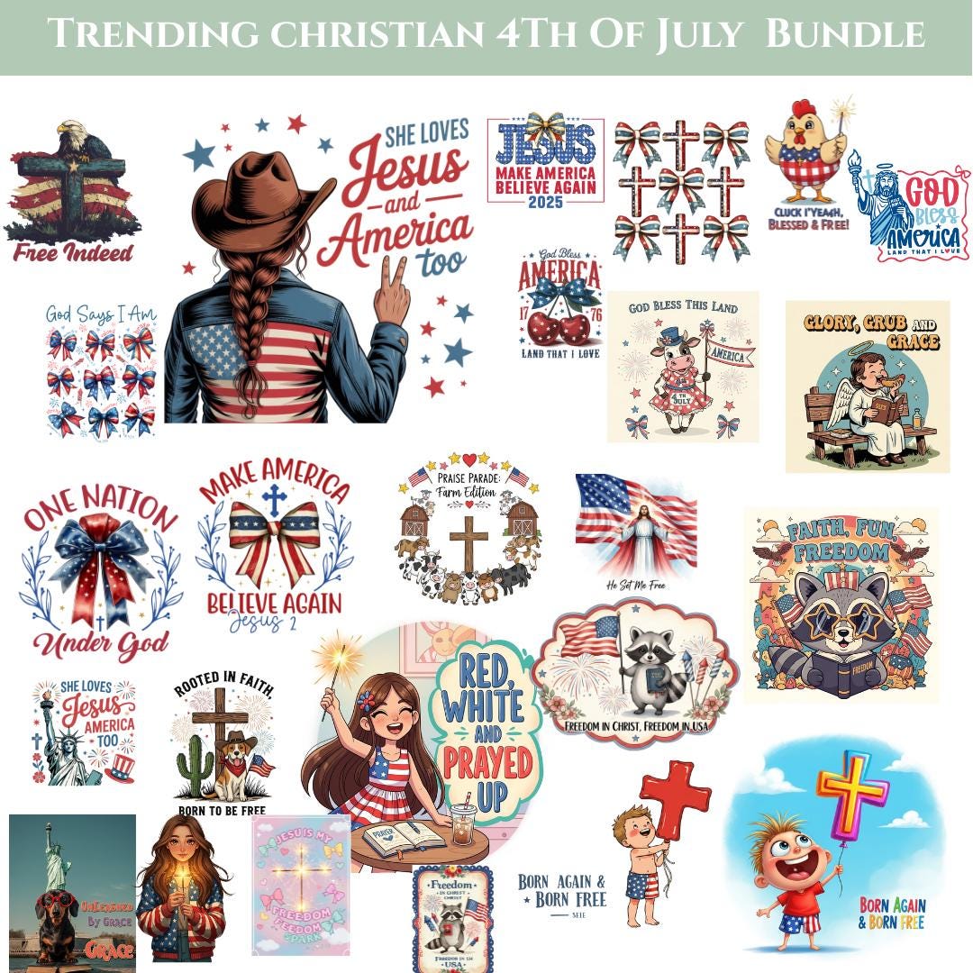 4th of July Christian Png Bundle Christian Trending Popular 4th ...