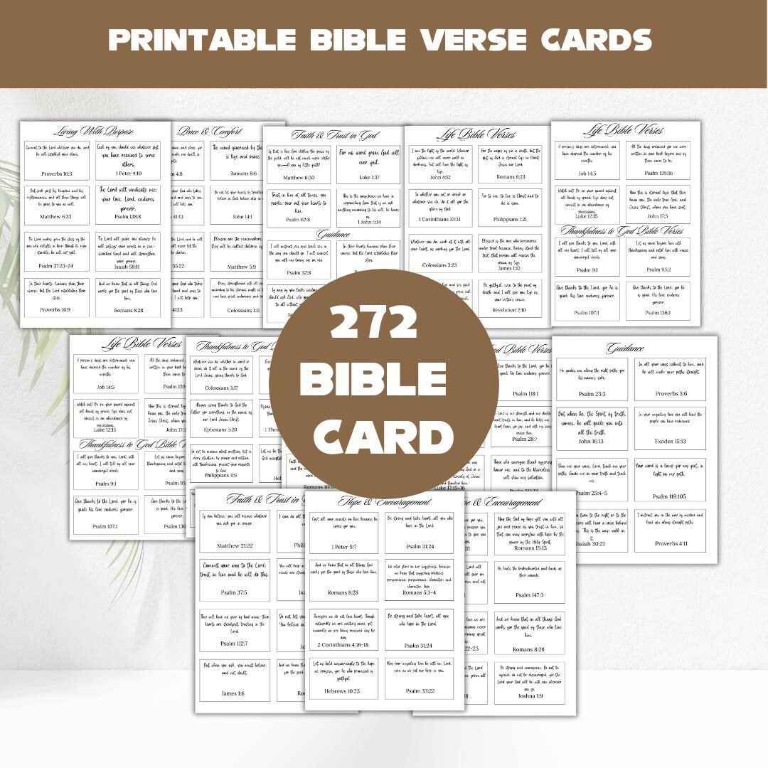 Printable Bible Verse Cards Inspirational Scripture Cards Christian ...