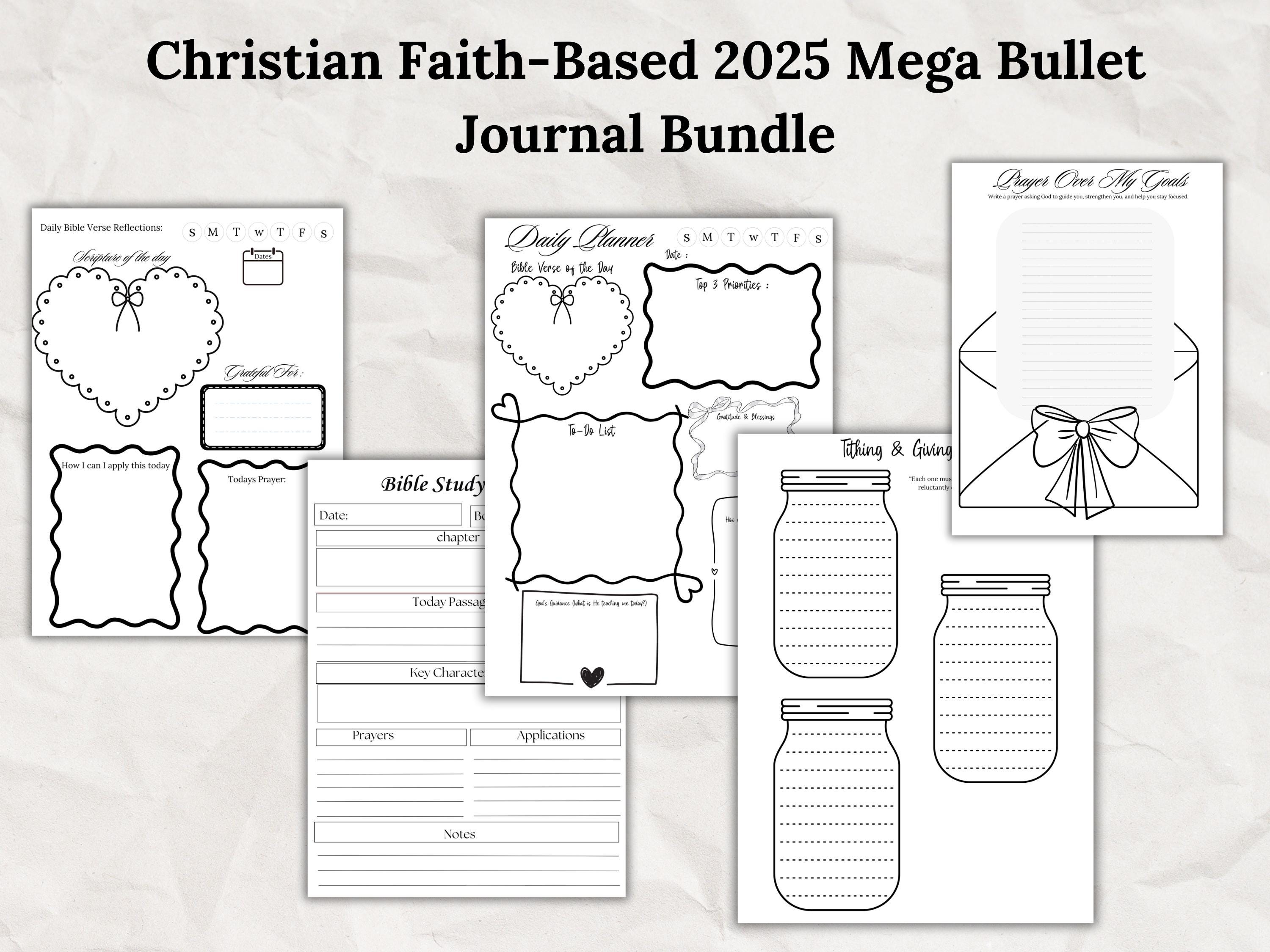 2025 Christian Mega Bullet Journal Bundle:30+ Printable Pages With ...