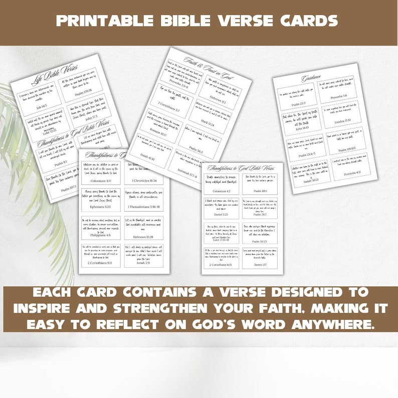 Printable Bible Verse Cards Inspirational Scripture Cards Christian ...