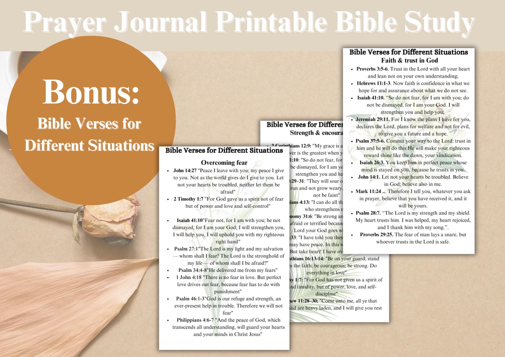 Prayer Journal Printable Bible Study Prayer Journal Bible Reflection ...