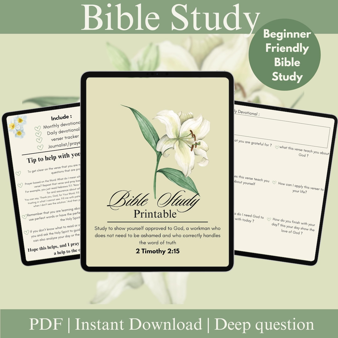 Bible Study Printable Bible Digital Study Devotional Journal Bible ...