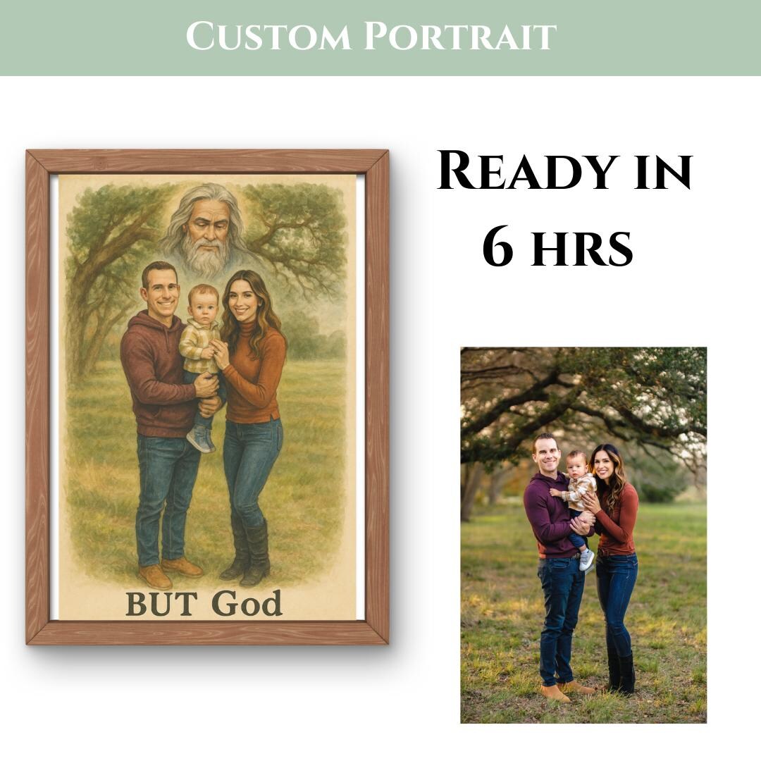 Christian Custom Portrait Faith Custom Portrait Family Custom Gift ...