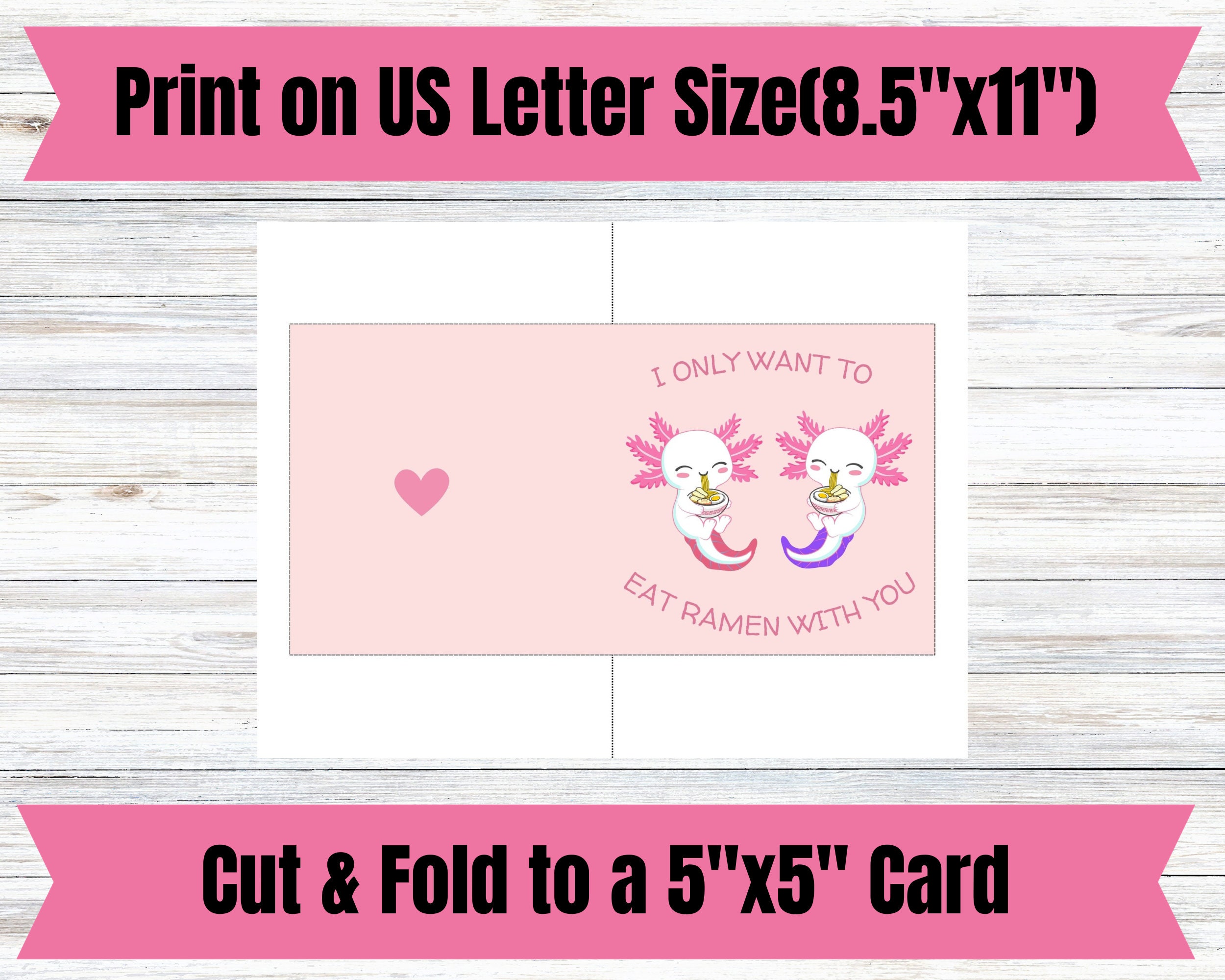 Axolotl Card - DIGITAL FILE | Cute Axolotl Card | Kawaii Card | Kawaii ...