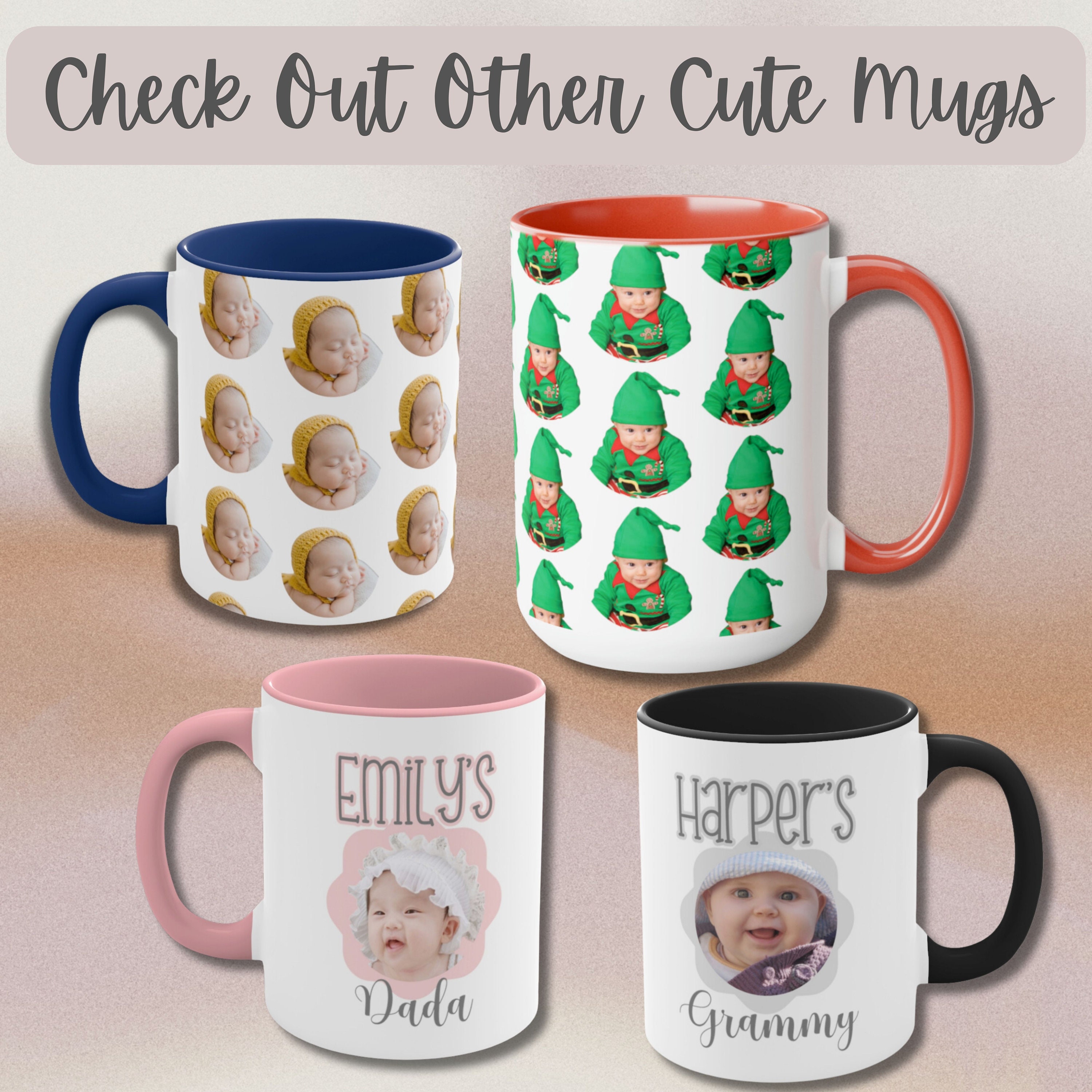 Personalized Baby Face Allover Pattern Mug Custom Child Photo - Etsy