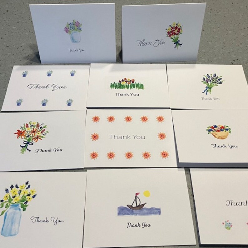 Hand-painted Watercolor THANK YOU Note Cards - Etsy