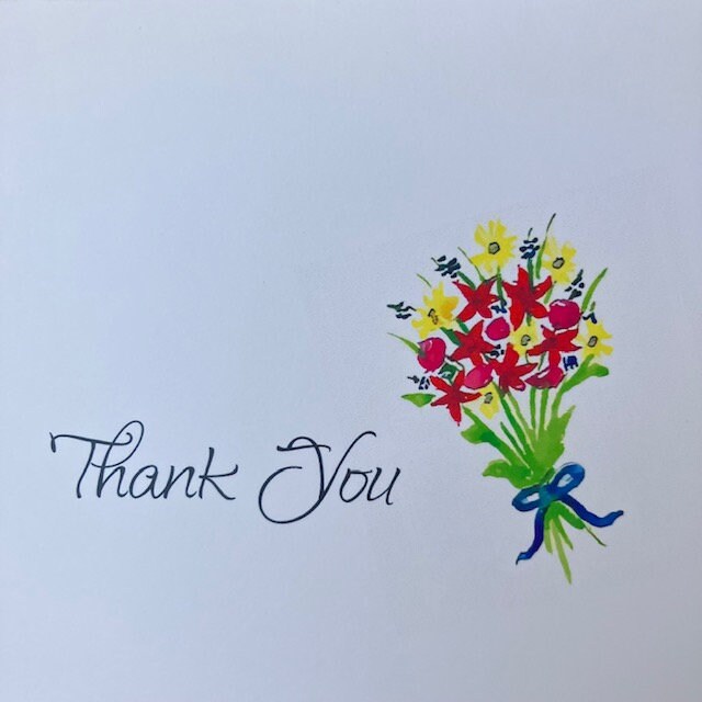 Hand-painted Watercolor Thank You Note Cards - Etsy