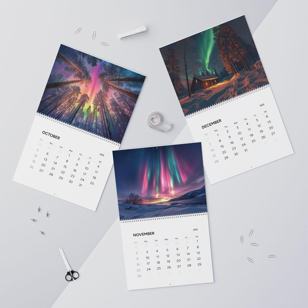 Explore the Northern Skies: 2025 Aurora Borealis Calendar! A Year of ...