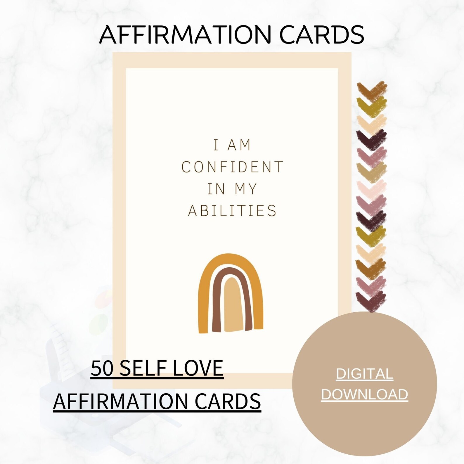50 Self-love Affirmation Printable Cards, Printable Affirmation Cards ...