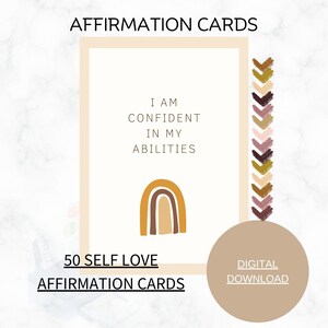 50 Self-love Affirmation Printable Cards, Printable Affirmation Cards ...