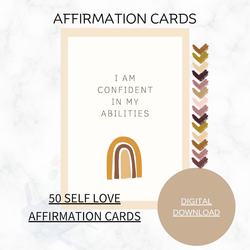 50 Self-love Affirmation Printable Cards, Printable Affirmation Cards ...