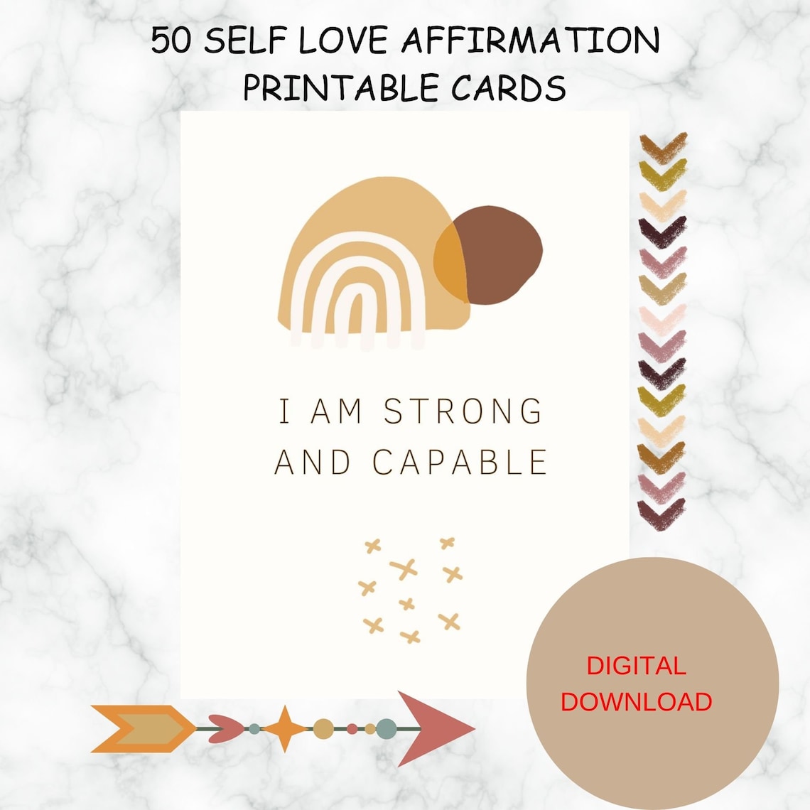 50 Self-love Affirmation Printable Cards, Printable Affirmation Cards ...