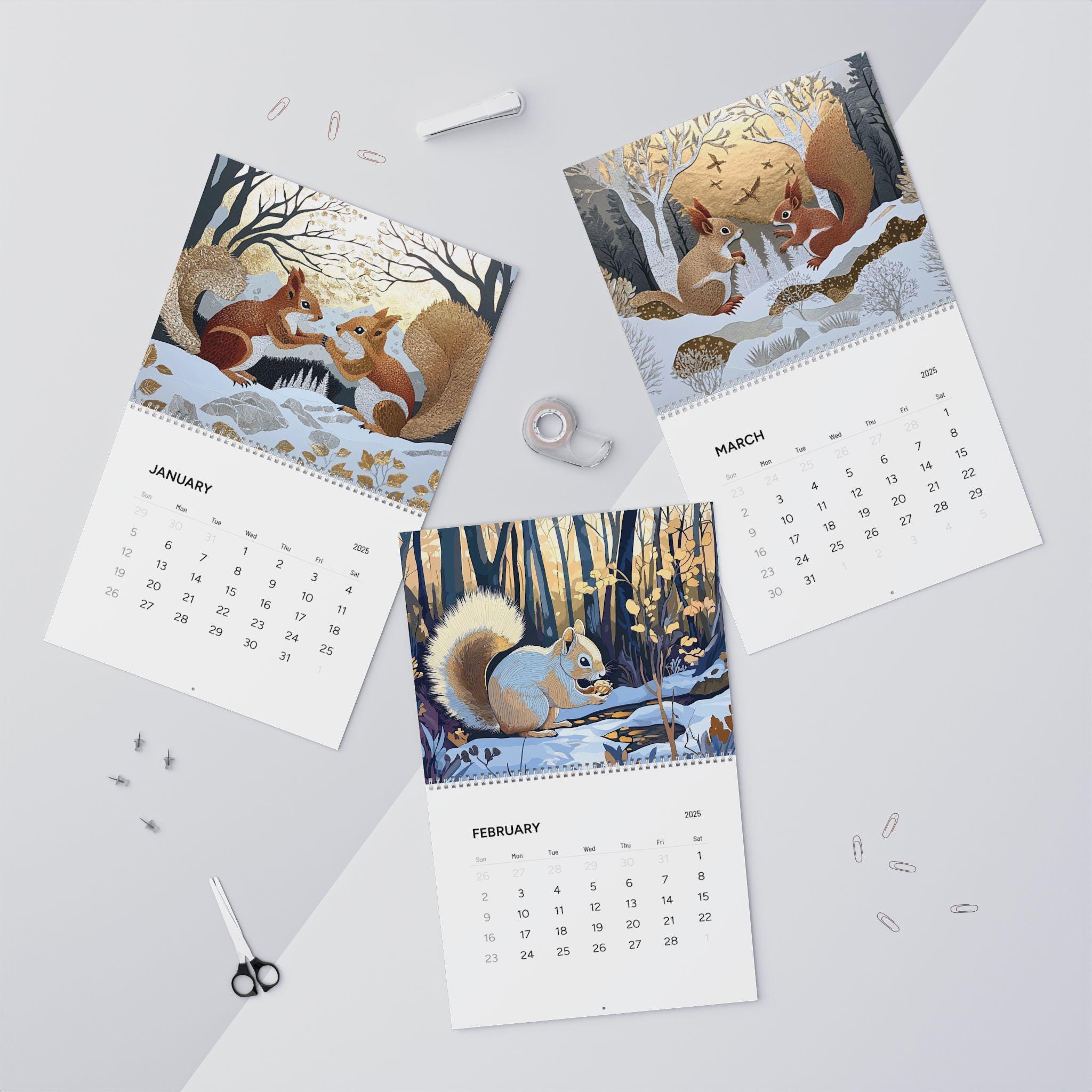2025 Squirrel Lovers Calendar | 2025 Squirrel Art Calendar, Perfect ...