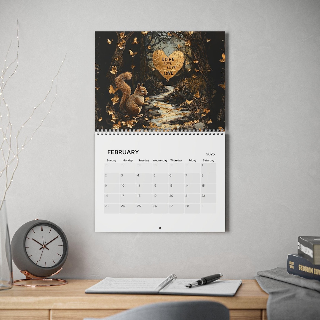 Calendar 2025, Squirrel Art Calendar, Squirrely Masterpiece for Each ...