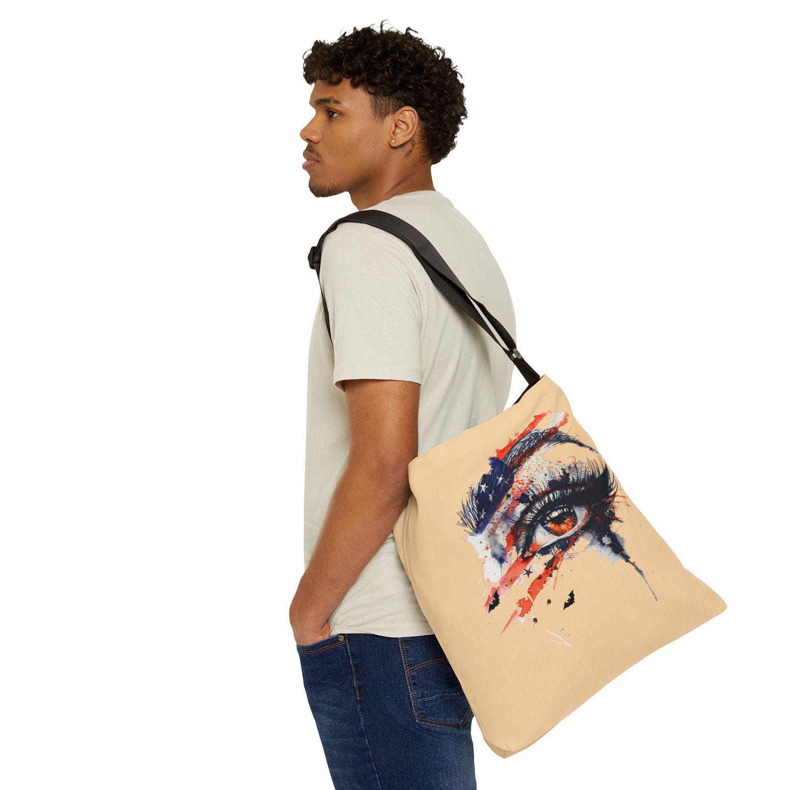 American Flag Eye Tote Bag, Patriotic Design Bag, American Eye Tote ...