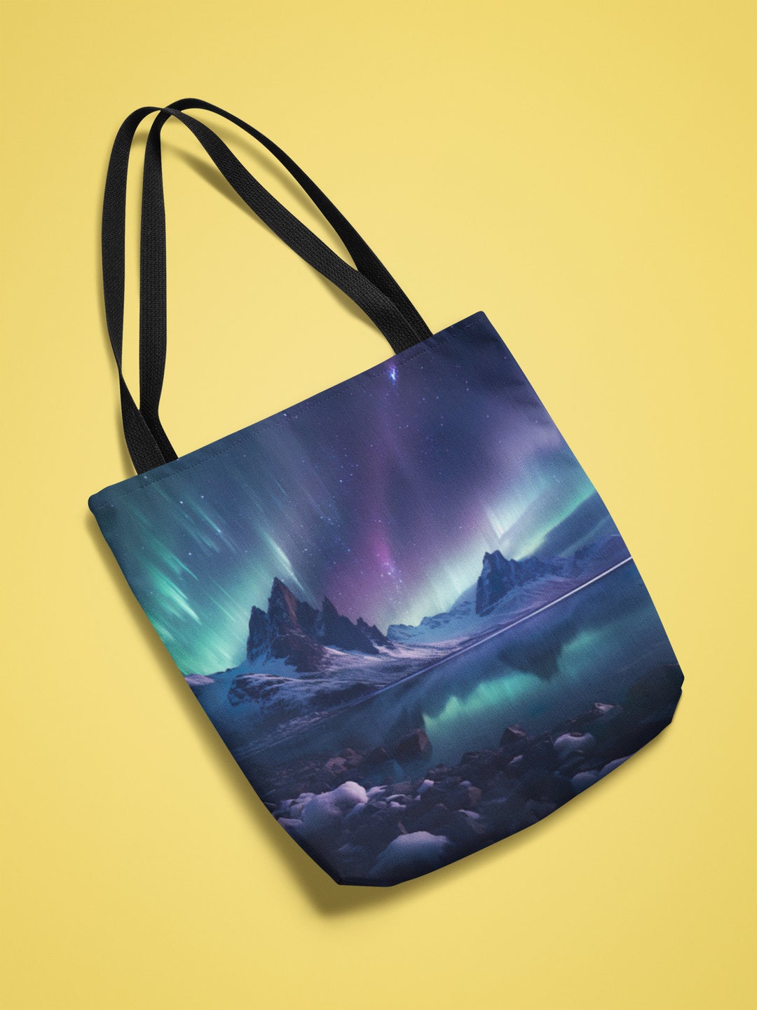 Aurora Borealis Tote Bag, Northern Lights Design - Etsy