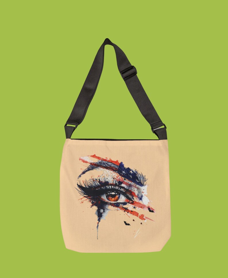 American Flag Eye Tote Bag, Patriotic Design Bag, American Eye Tote ...