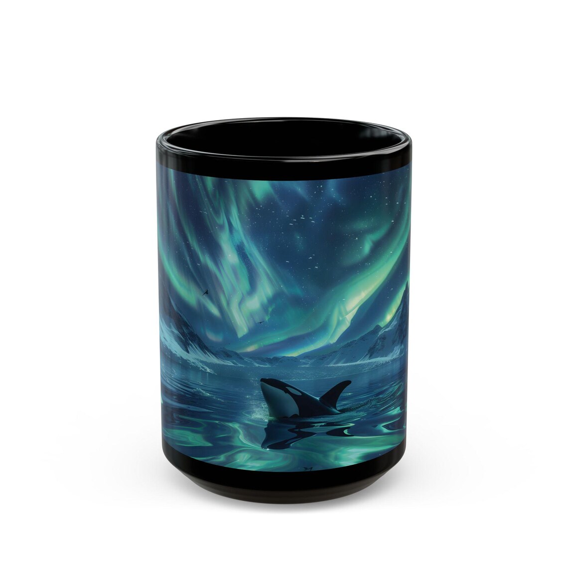 Northern Lights Orca Black Ceramic Mug (11oz, 15oz) - Etsy