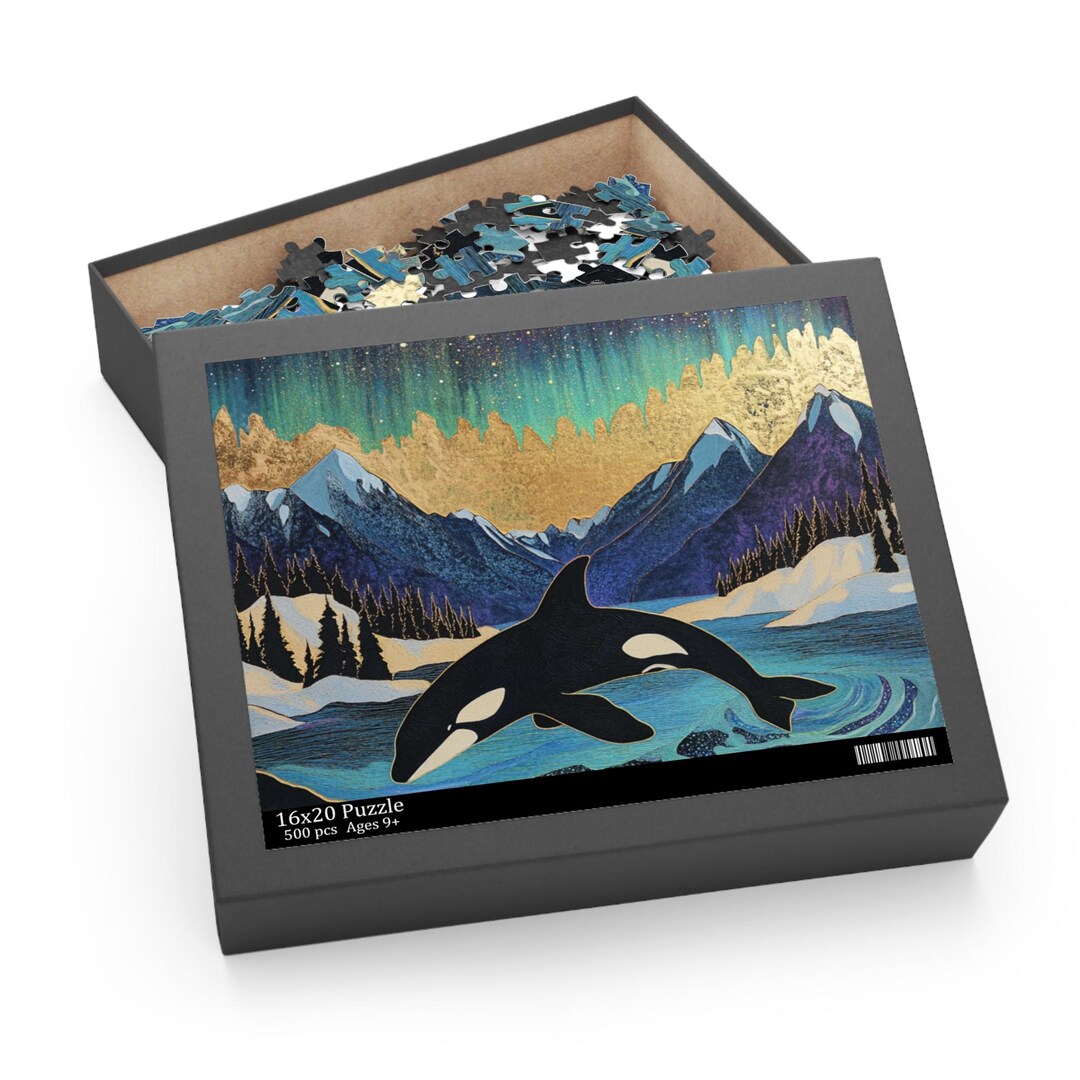 Orca Under Northern Lights Jigsaw Puzzle - Etsy