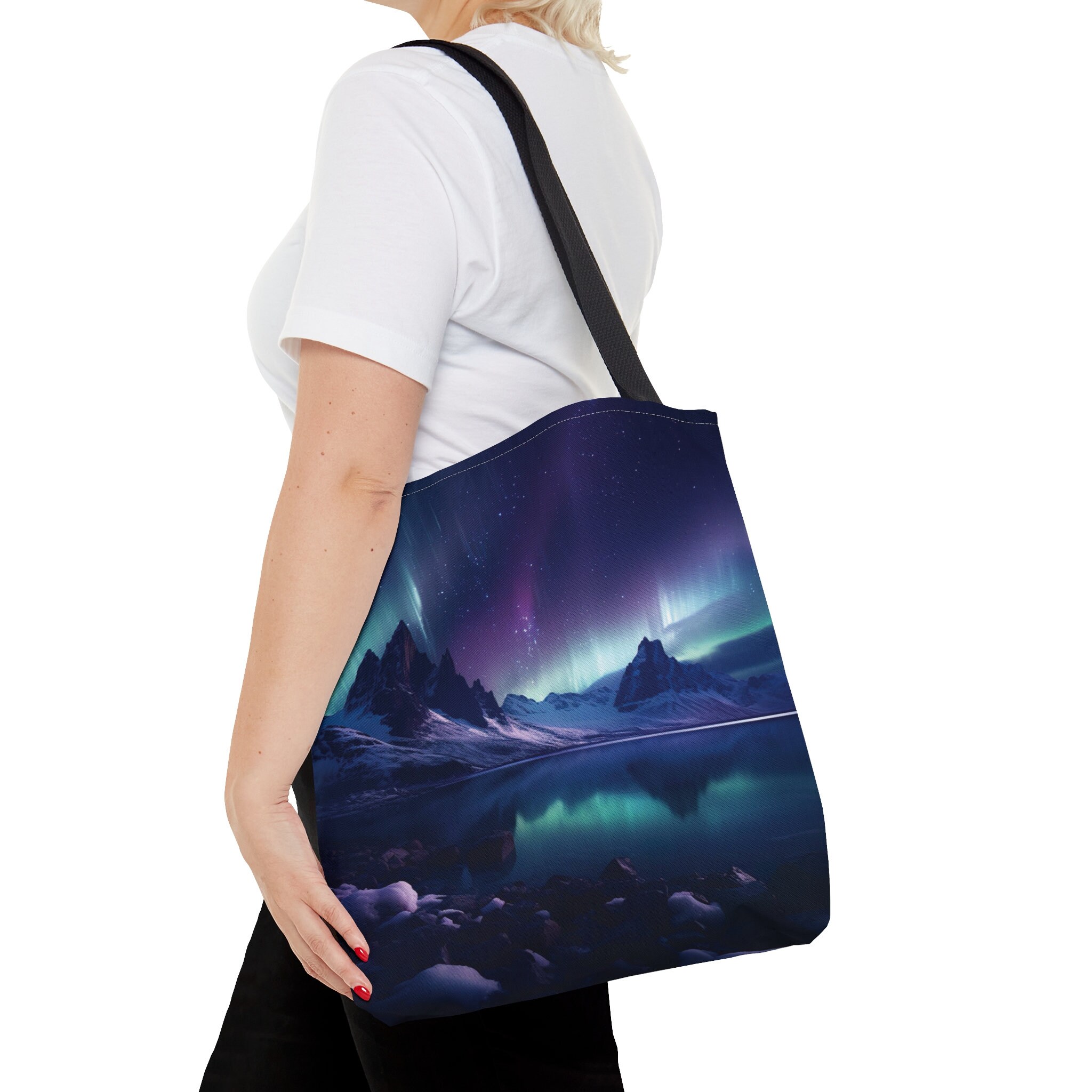 Aurora Borealis Tote Bag, Northern Lights Tote Bag, Shopping Tote, Gift ...
