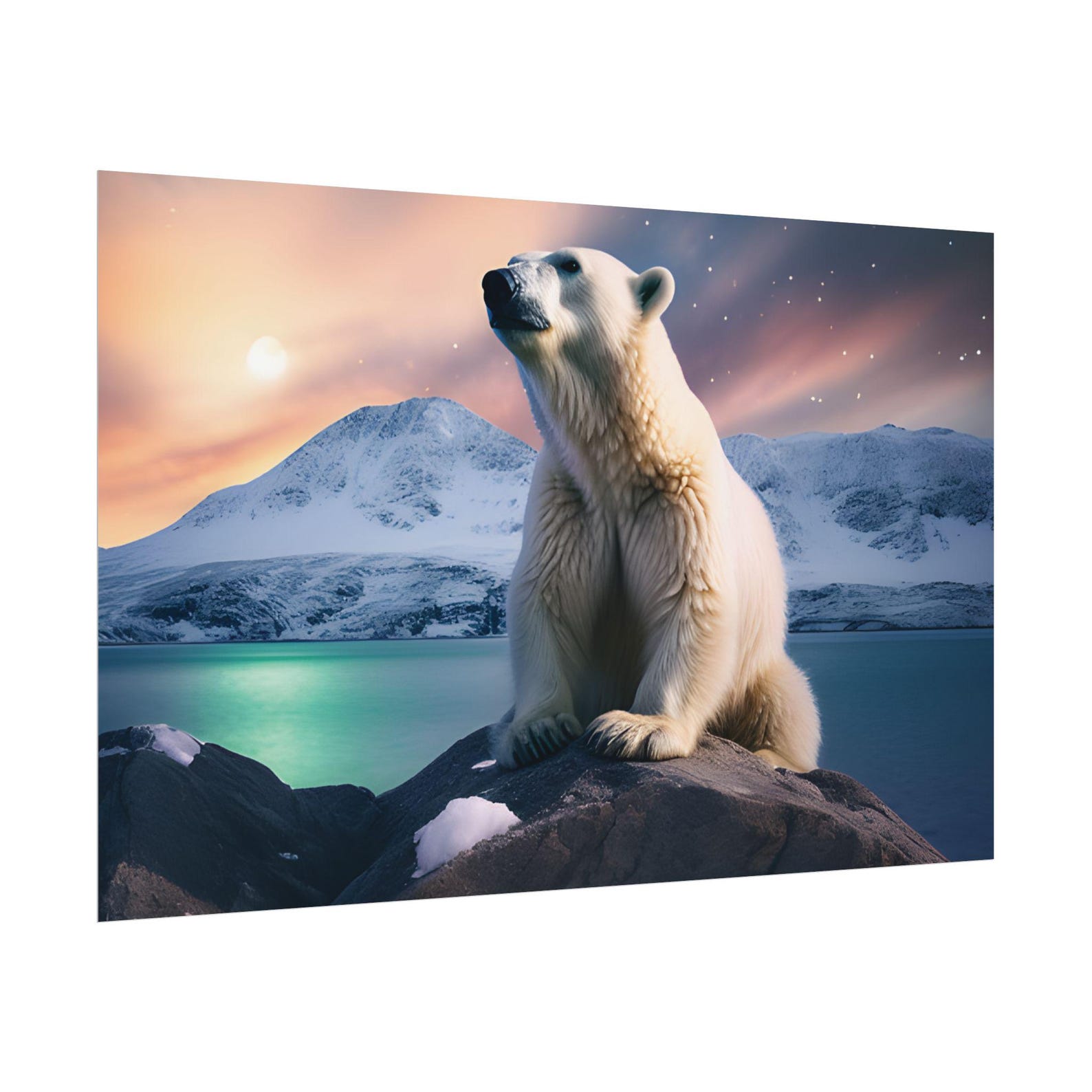 Arctic Majesty Polar Bear Wall Art | Rolled Polar Bear Poster | Winter ...