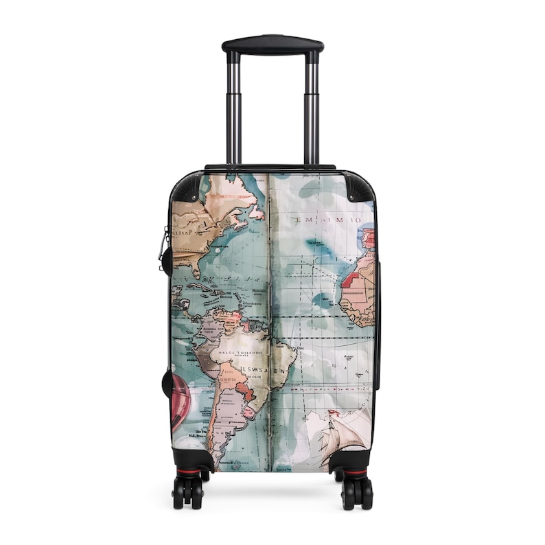 Vintage Luggage | Map Suitcase | Travel Accessories - Etsy