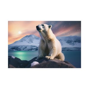 Arctic Majesty Polar Bear Wall Art | Rolled Polar Bear Poster | Winter ...