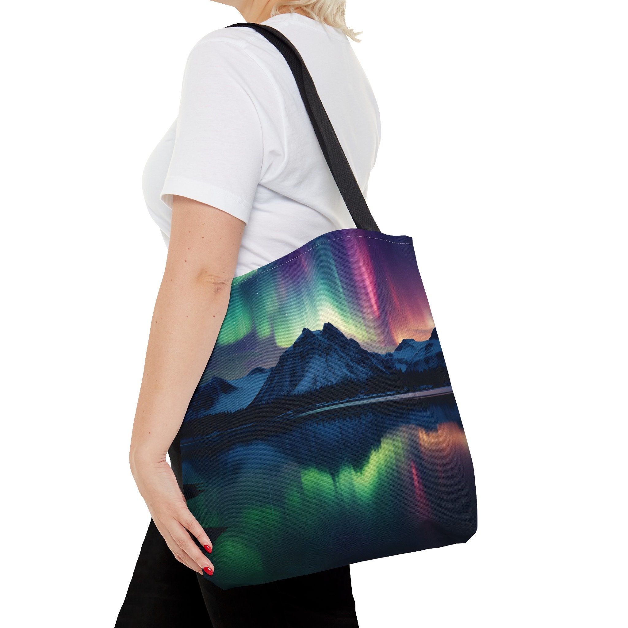 Northern Lights Tote Bag, Aurora Borealis Tote Bag, Shopping Tote, Gift ...