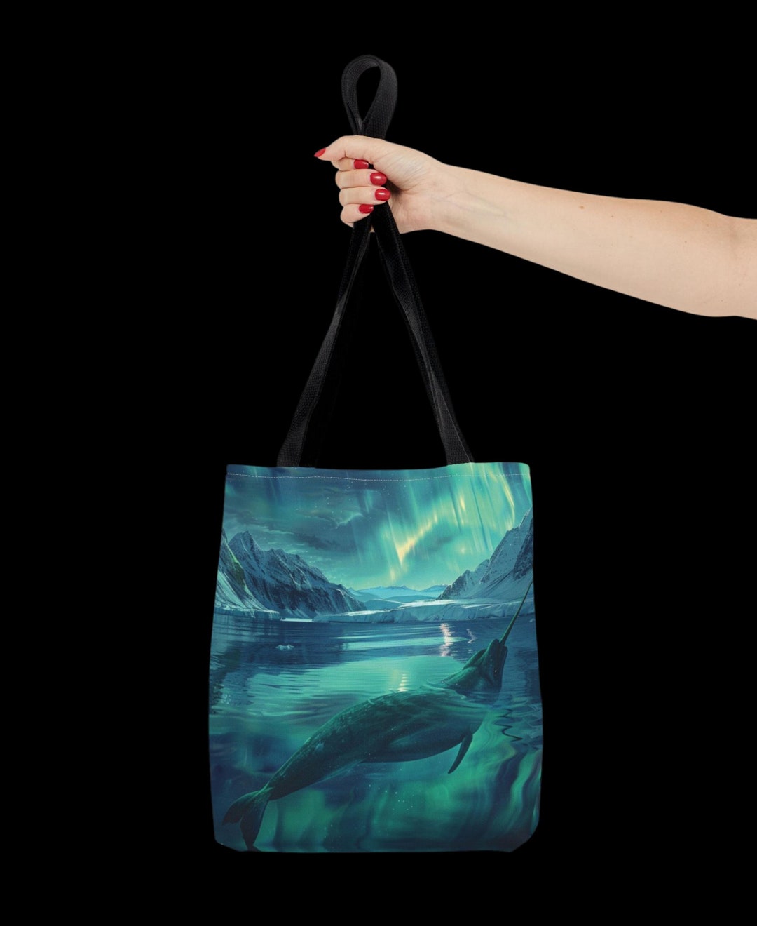 Northern Lights Narwhal Tote Bag | Northern Lights Tote Bag | Aurora ...