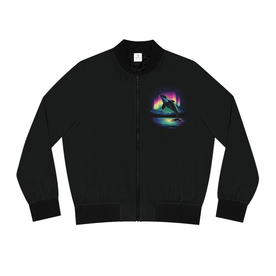 Aurora Orca Bomber Jacket | Ocean Lovers Womens Outerwear | Black ...