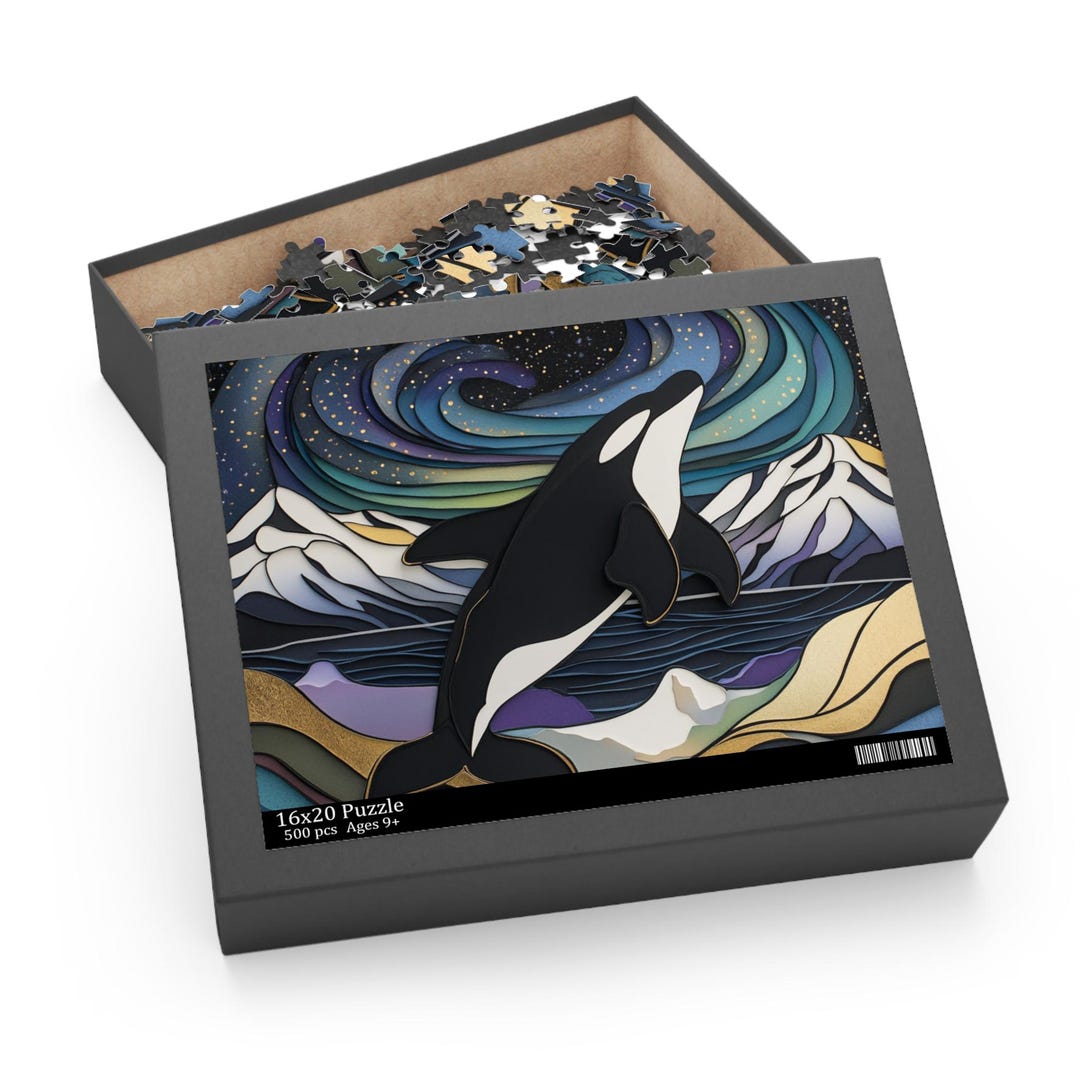 Majestic Killer Whale, Orca Under the Northern Lights Puzzle (120, 252 ...