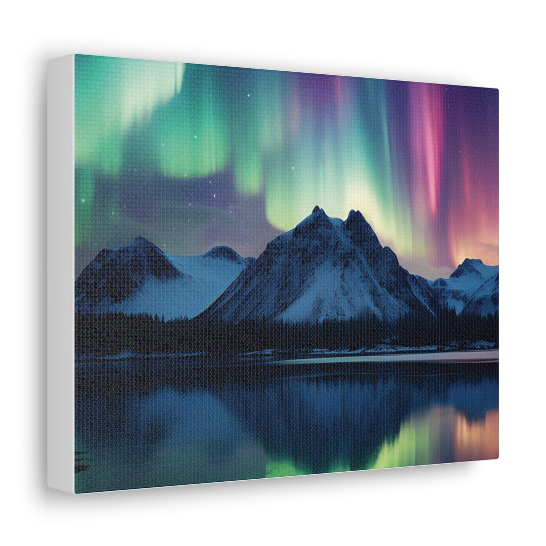 Aurora Borealis Canvas, Northern Lights Wall Art, Gift - Etsy