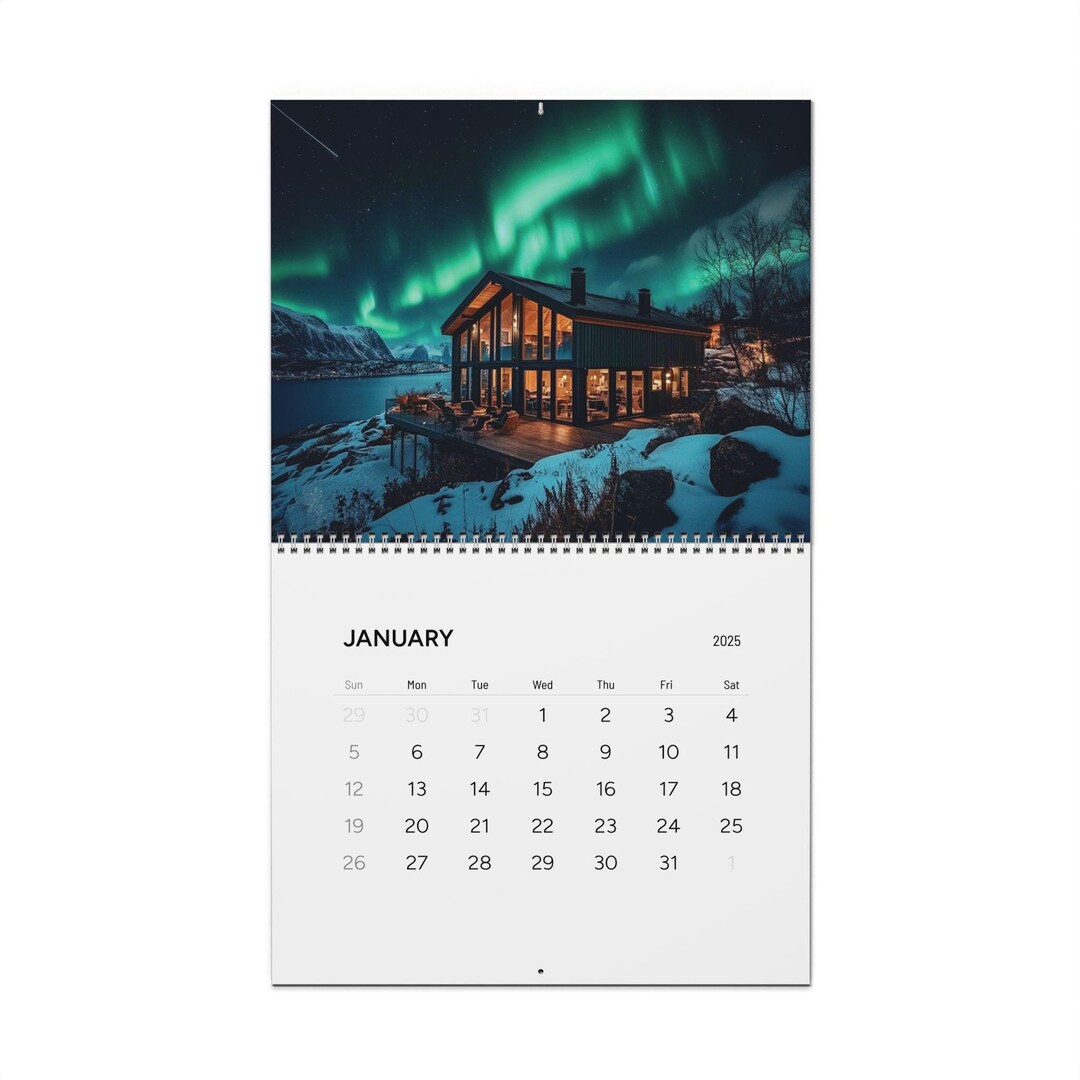 2025 Aurora Borealis Wall Calendar - Enchanting Northern Lights ...