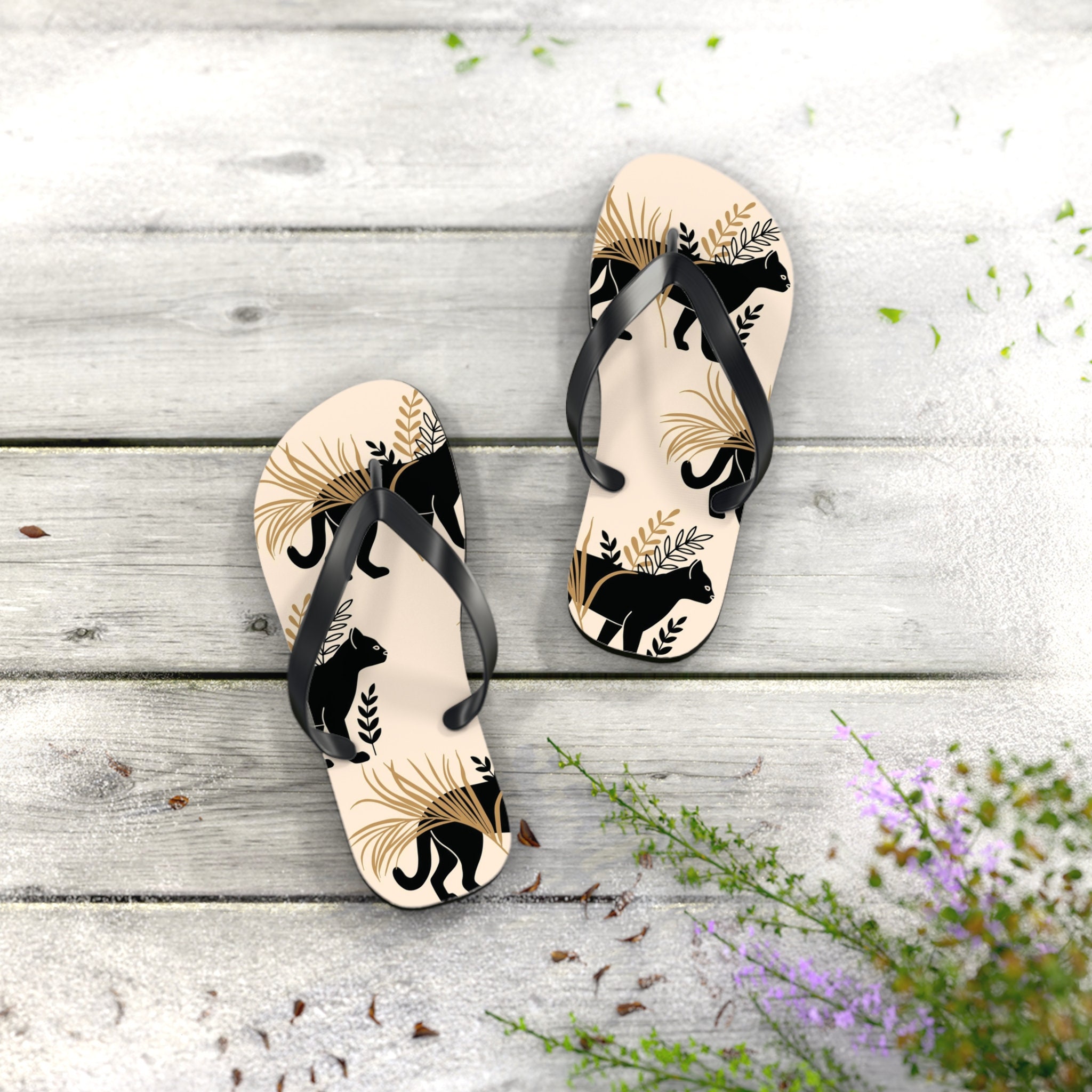 Boho Cat Flip Flops Cat Mom Flip Flops Gifts for Women Flip - Etsy