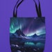 Aurora Borealis Tote Bag, Northern Lights Tote Bag, Shopping Tote, Gift ...