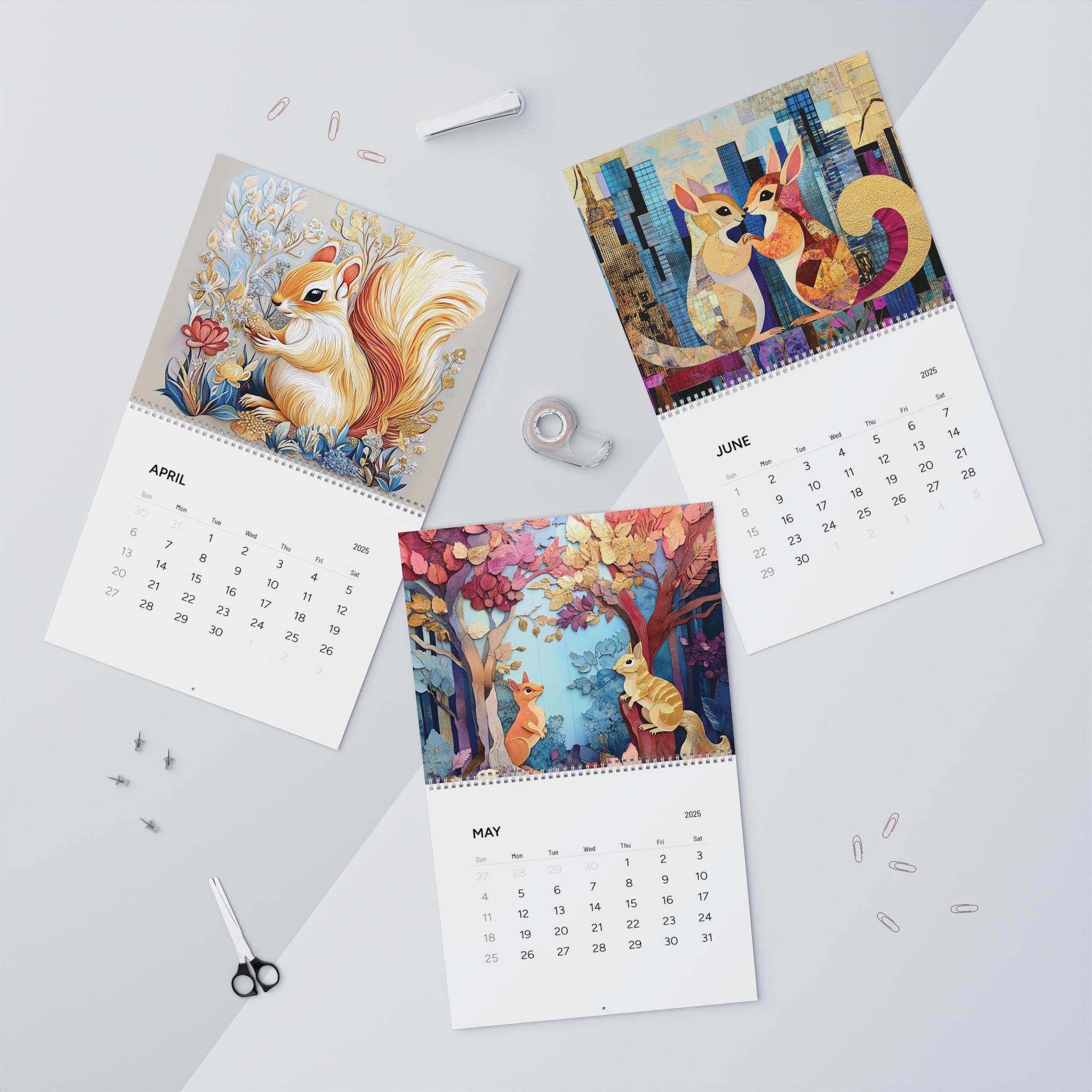 2025 Squirrel Lovers Calendar | 2025 Squirrel Art Calendar, Perfect ...