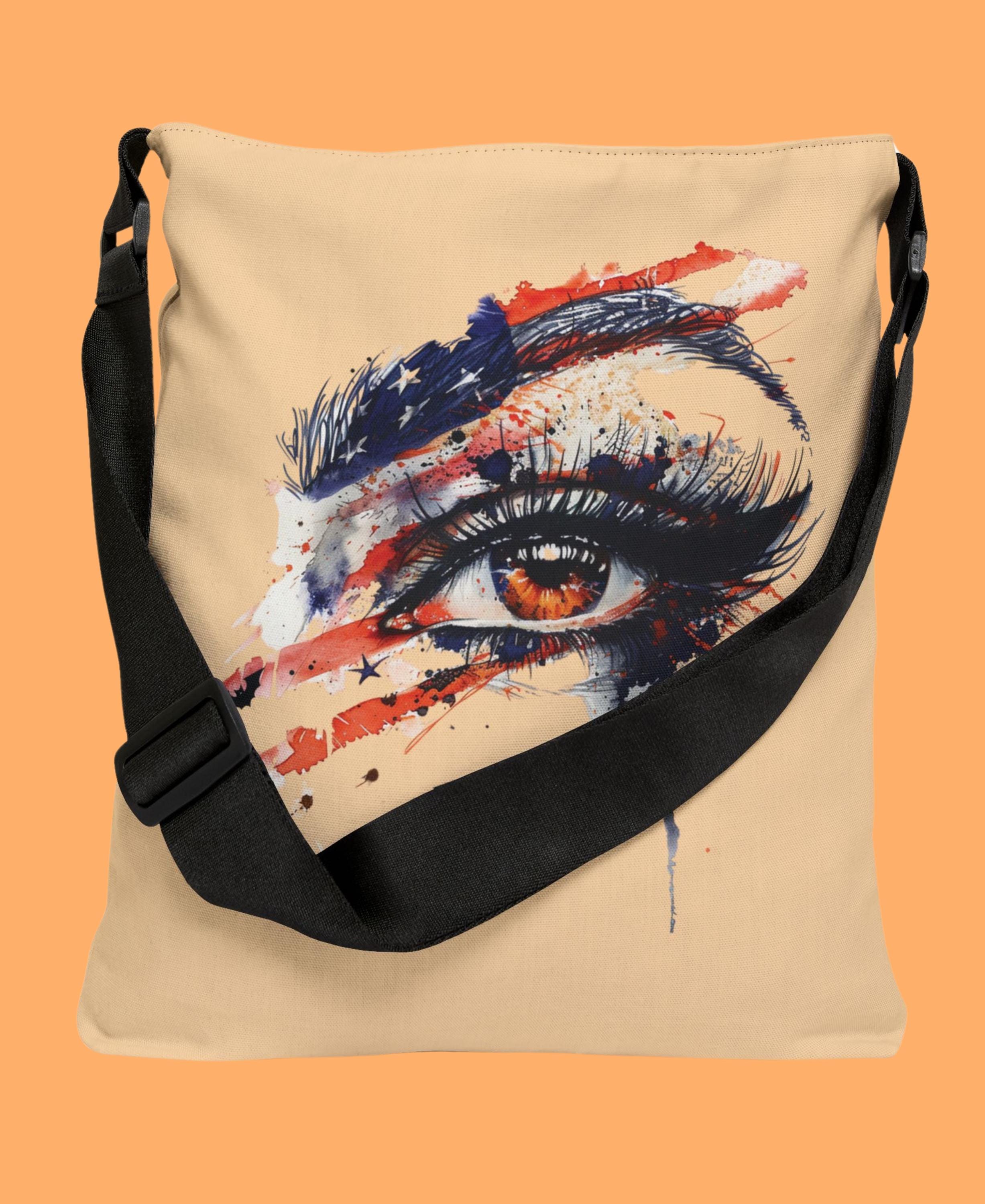 American Flag Eye Tote Bag, Patriotic Design Bag, American Eye Tote ...