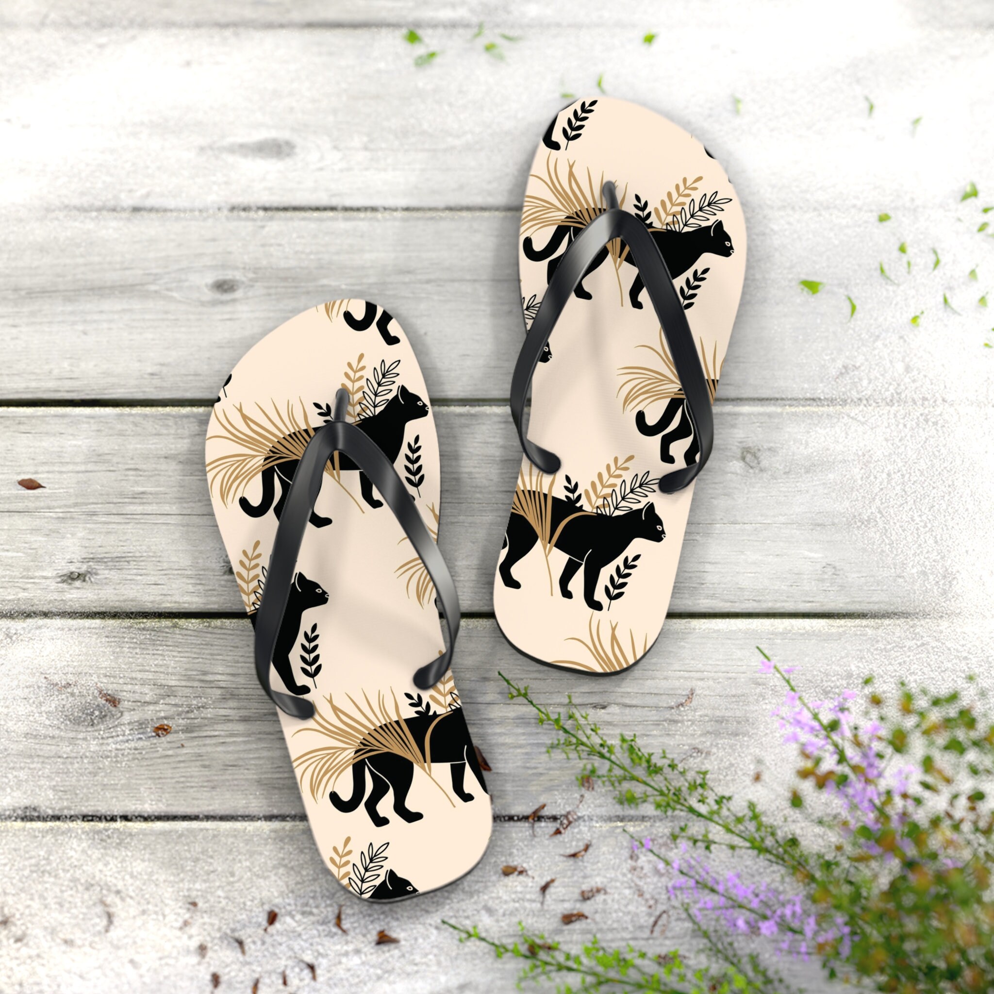 Boho Cat Flip Flops Cat Mom Flip Flops Gifts for Women Flip - Etsy