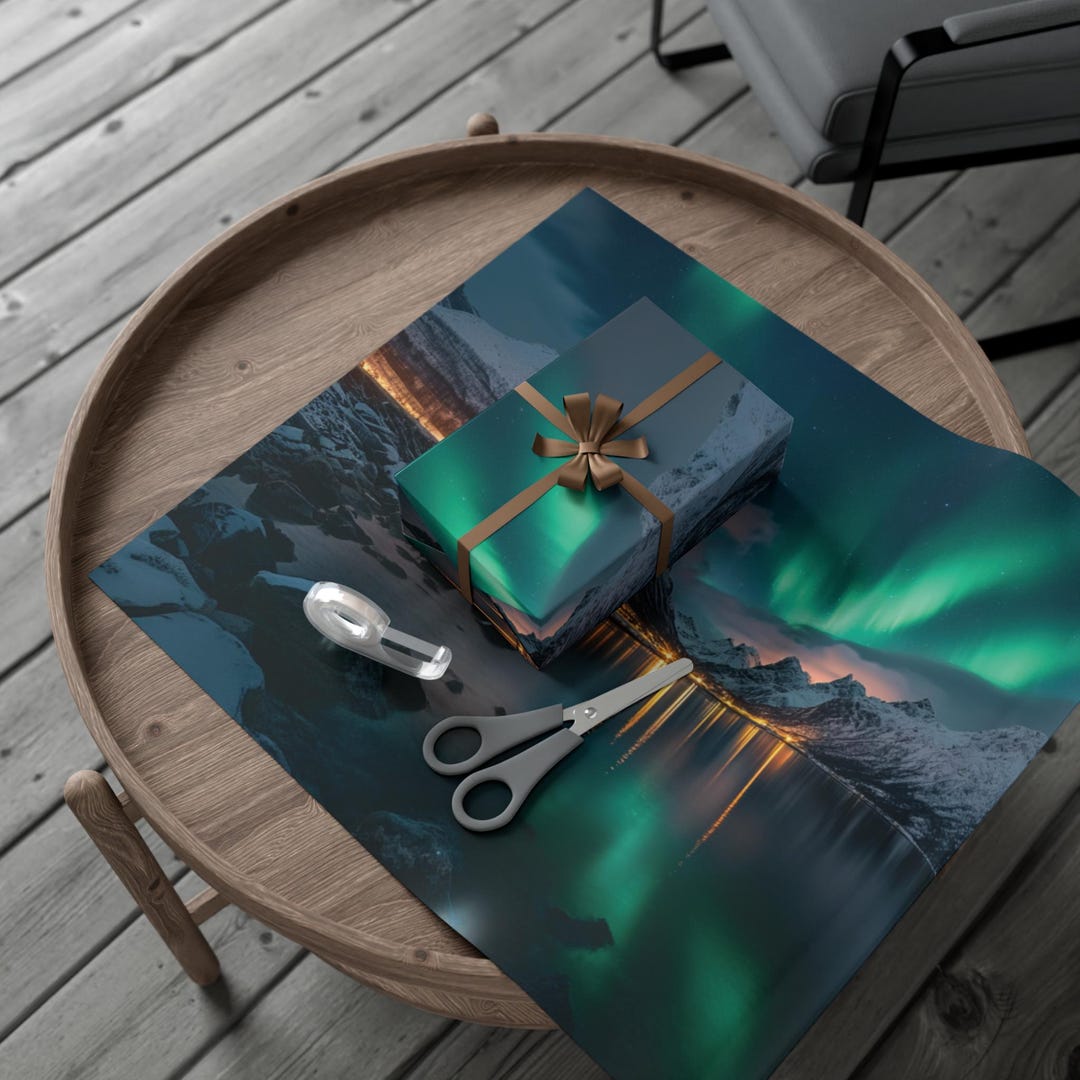Enchanting Aurora Borealis Wrapping Paper, Transform Your Gifts Into a ...