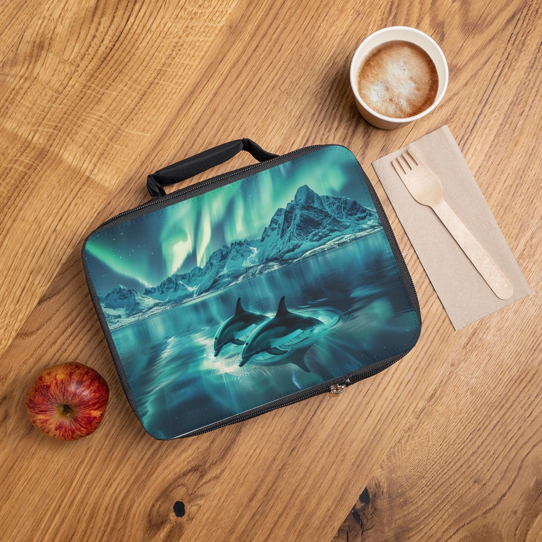 Aurora Orcas Lunch Bag | Northern Lights Lunch Bag | Killer Whale Lunch ...