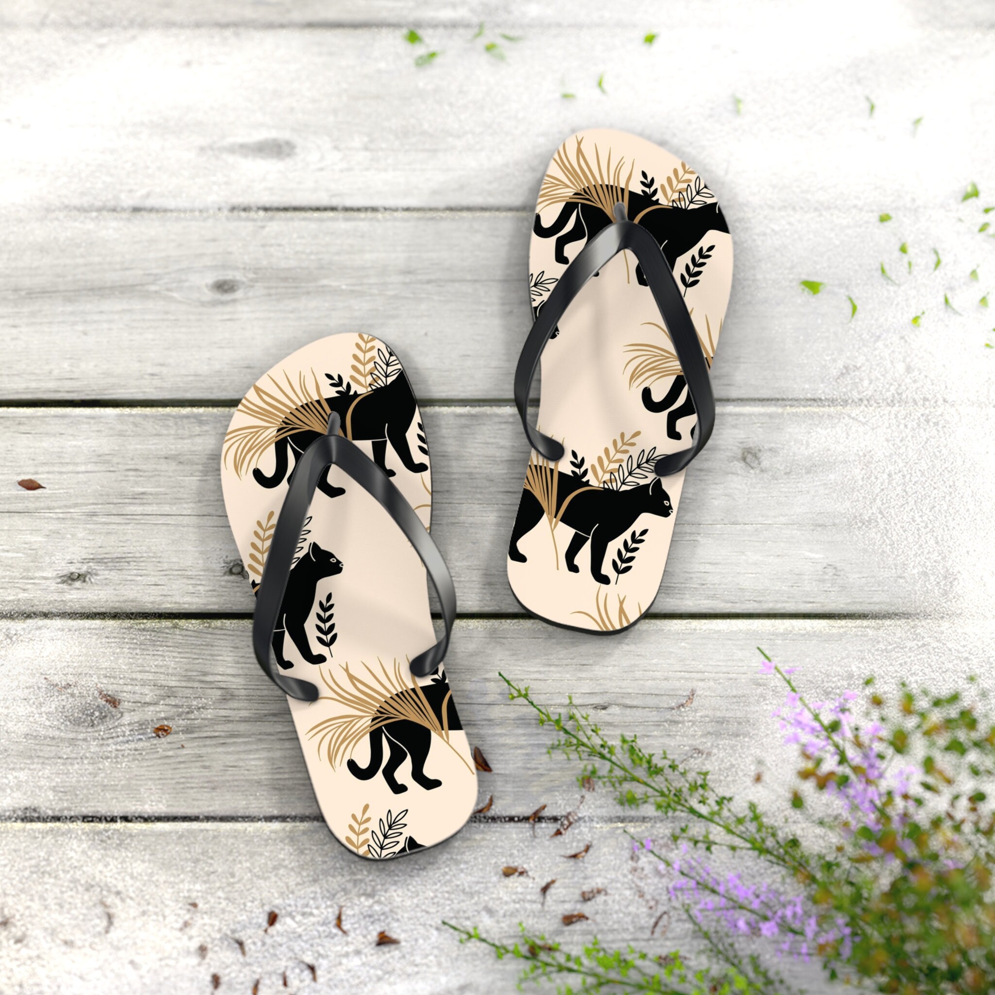 Boho Cat Flip Flops Cat Mom Flip Flops Gifts for Women Flip - Etsy