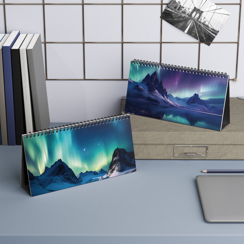 Aurora Borealis Desktop Calendar, 2024 Calendar, Gift for Her - Etsy