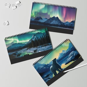 Aurora Borealis Desktop Calendar, 2024 Calendar, Gift for Her - Etsy