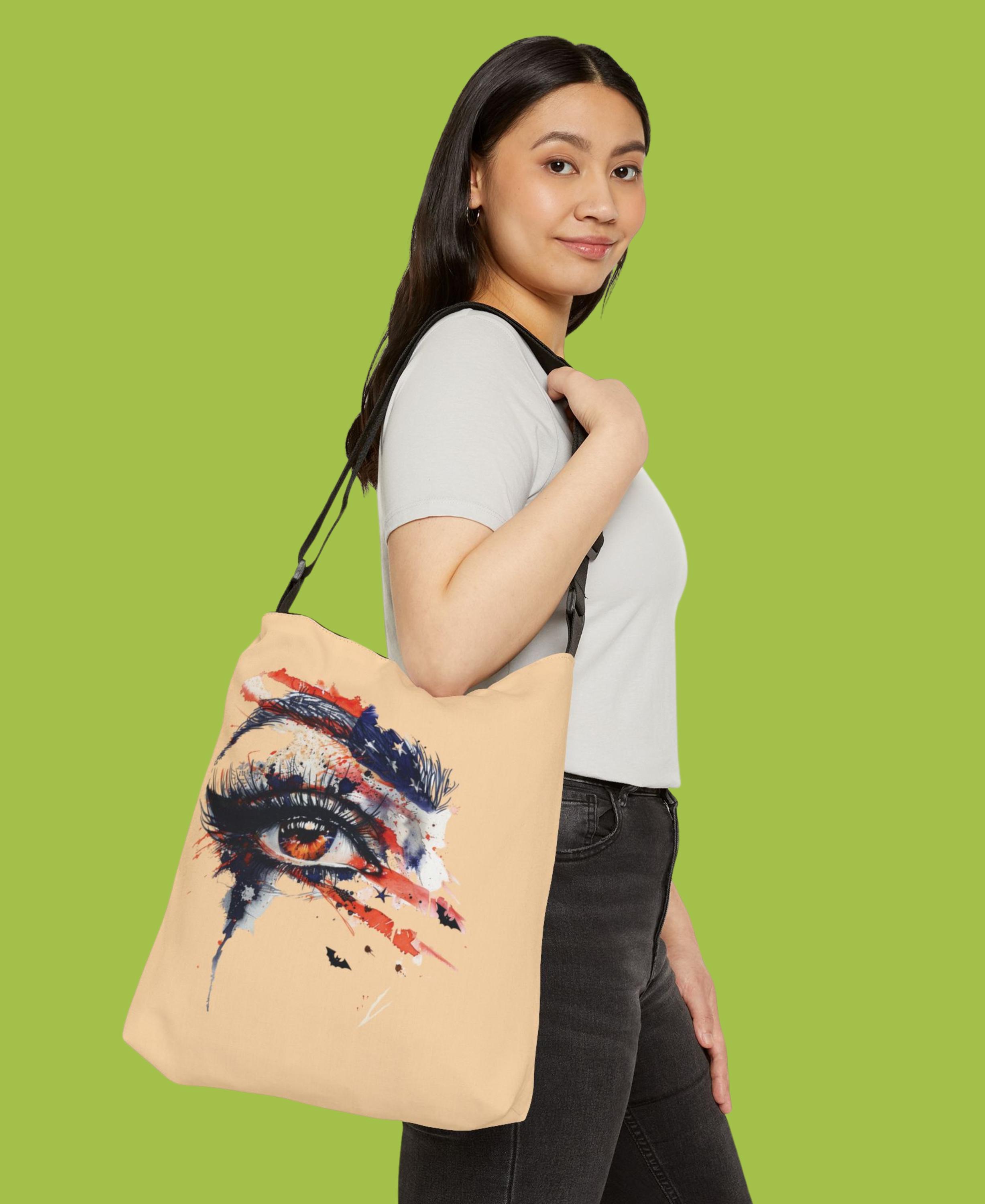 American Flag Eye Tote Bag, Patriotic Design Bag, American Eye Tote ...
