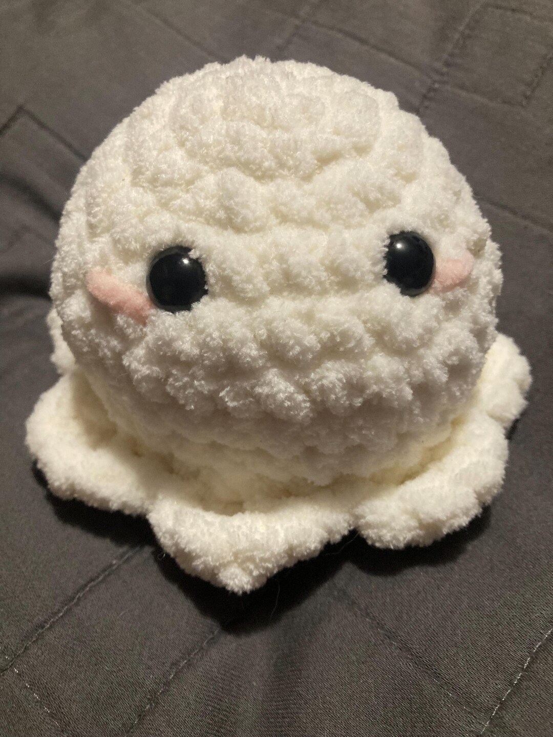Plush White Crochet Octopus With Blush - Etsy