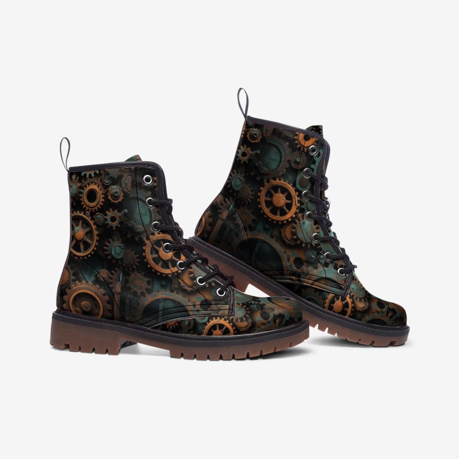 Steampunk Gear Boots - Cosplay, Festival Everyday Retro Style Footwear ...