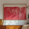 Red Abstract Art Print, Retro Floral Poster, Red Boho Print, Cute ...