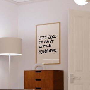 Delusional Art Print, Minimalist Hand Drawn Typography, Mid Century ...