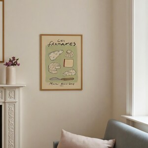 Les Fromages Art Print, French Cheese Poster, Vintage Food Art, Trendy ...