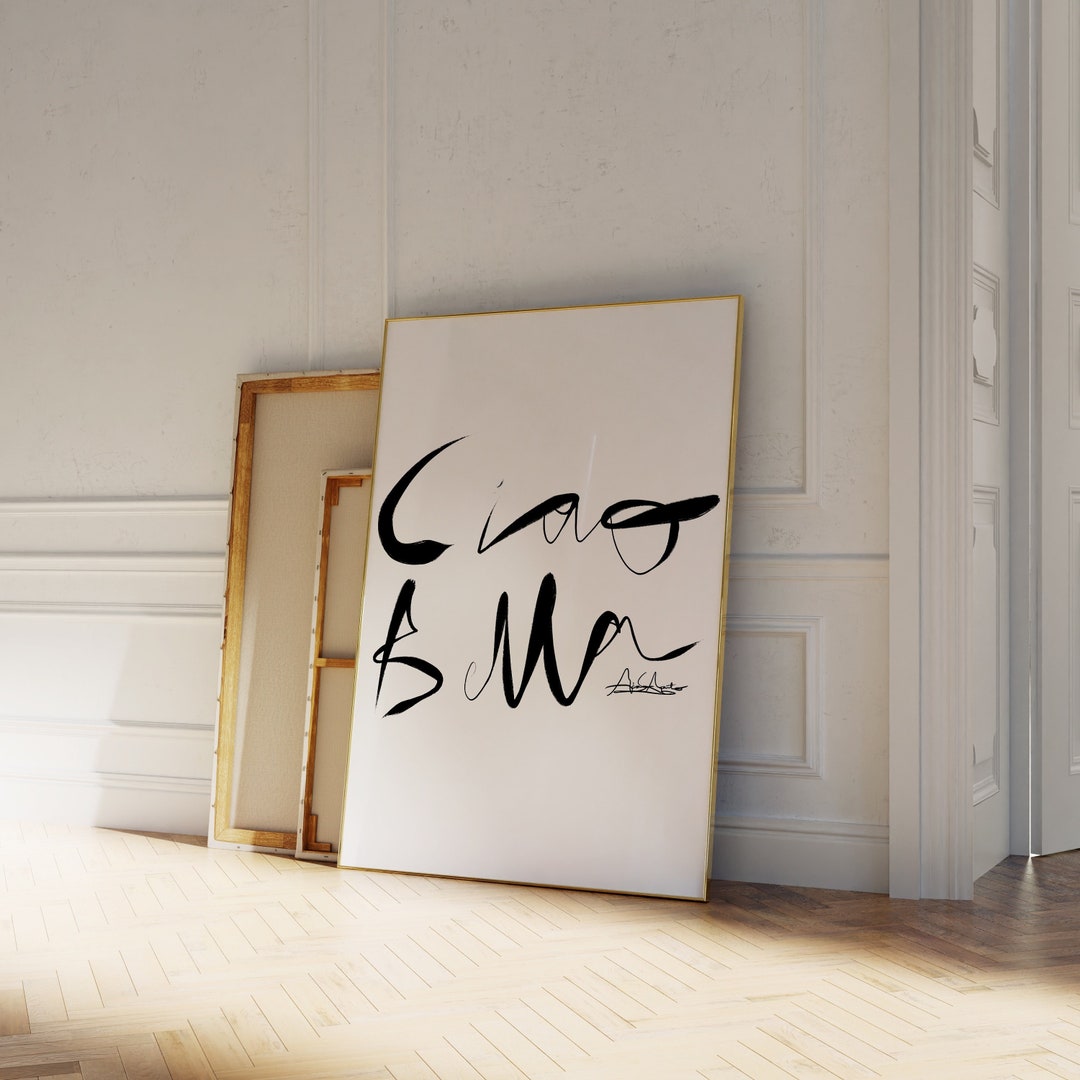 Ciao Bella Print, B&W Mid Century Print, Aesthetic Wall Art, Bauhaus ...